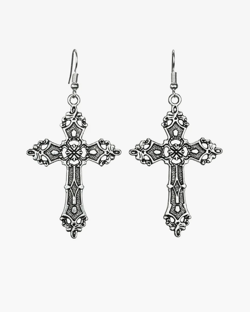 Gothic Cross Earrings | Y2K Wave
