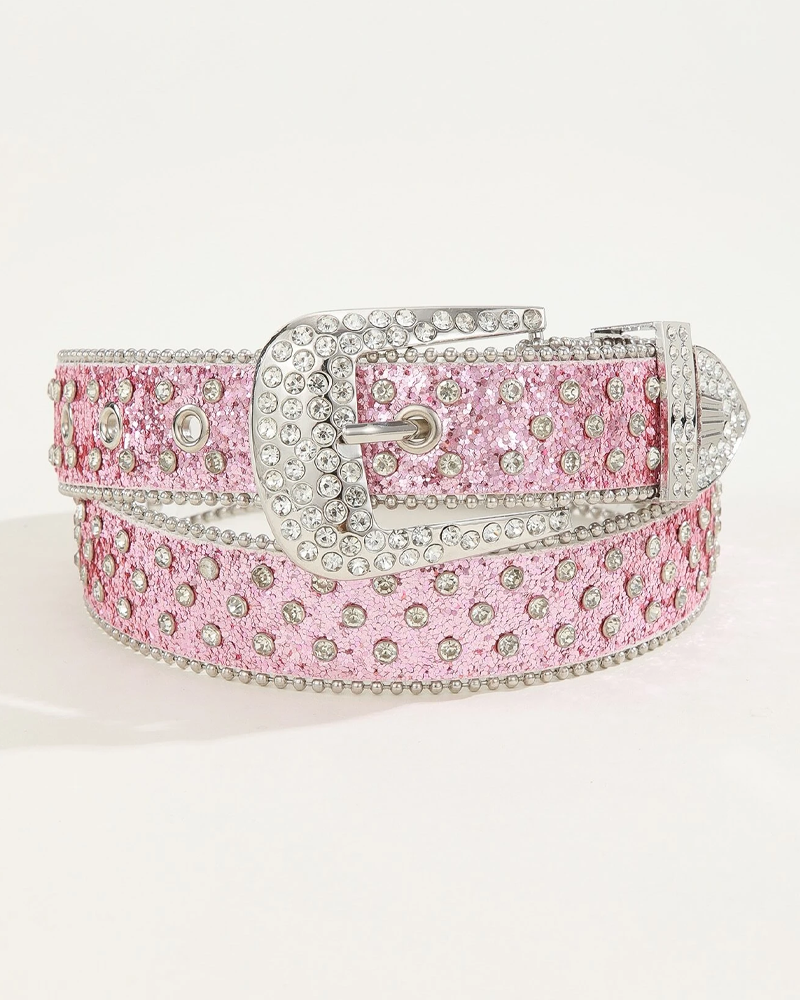 Pink Rhinestone Belt | Y2K Wave