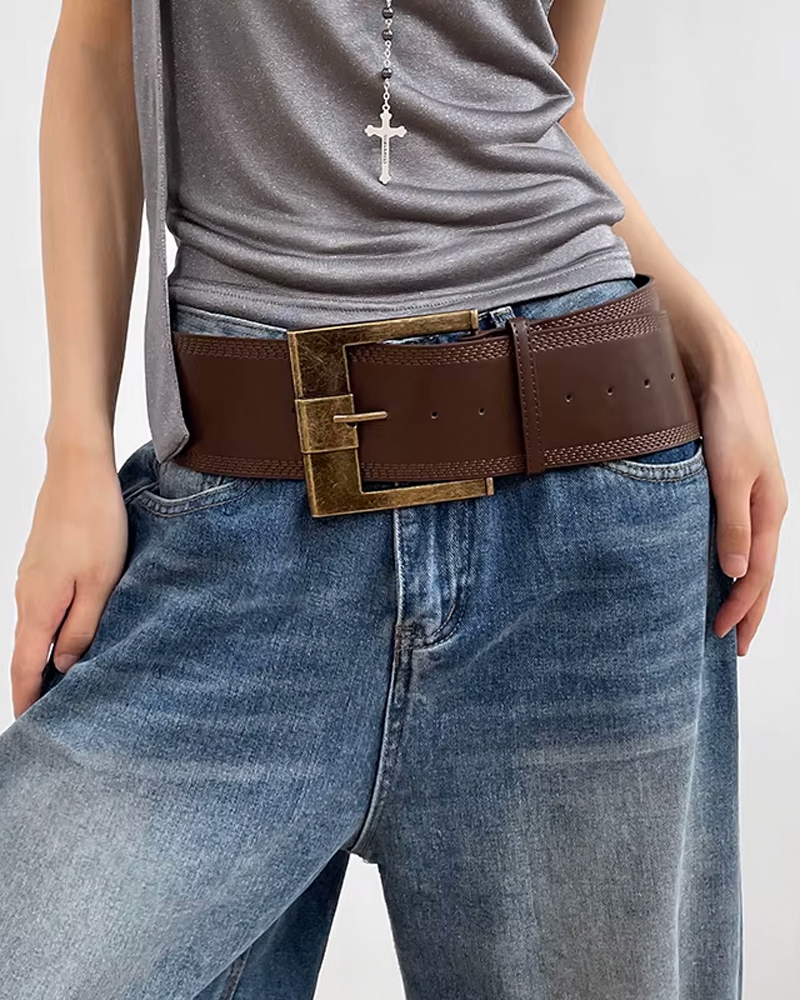 Vintage Wide Belt | Y2K Wave
