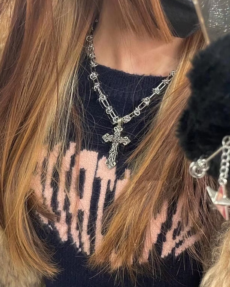 Cross Necklace Y2K | Y2K Wave